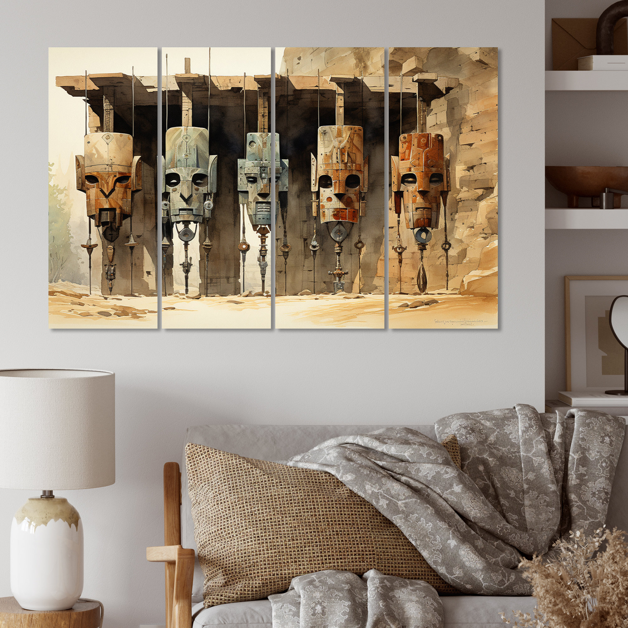 Design Art African Tribes Dogon Mask I - African Tribes Metal Wall ...