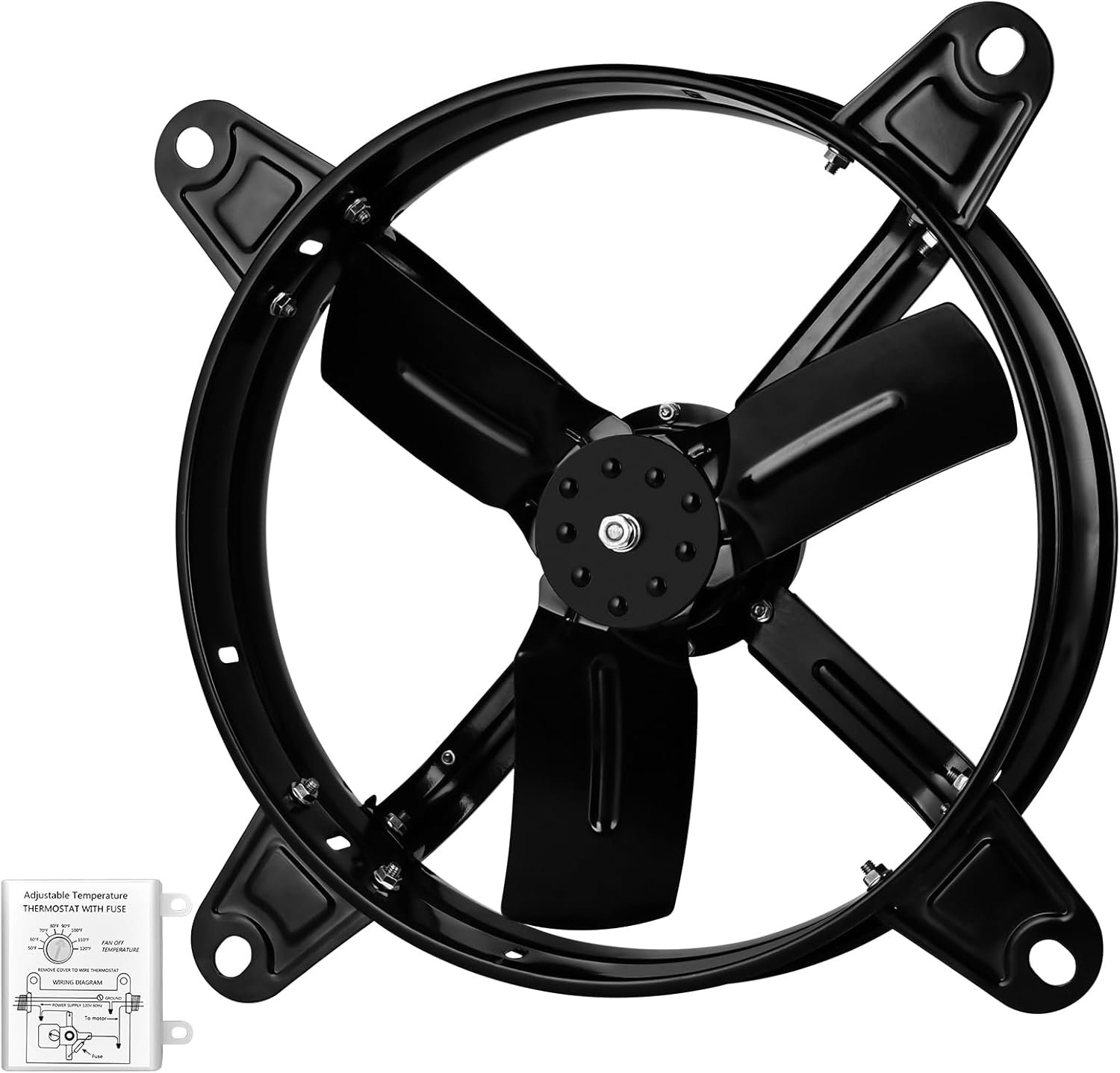 Simple Deluxe 20 Inch Gable Mount Fan Attic Ventilator with Adjustable ...