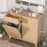 HUANLEGO Wave Design 2-Door 2-Drawer Tilt Out Trash Cabinet, MDF ...