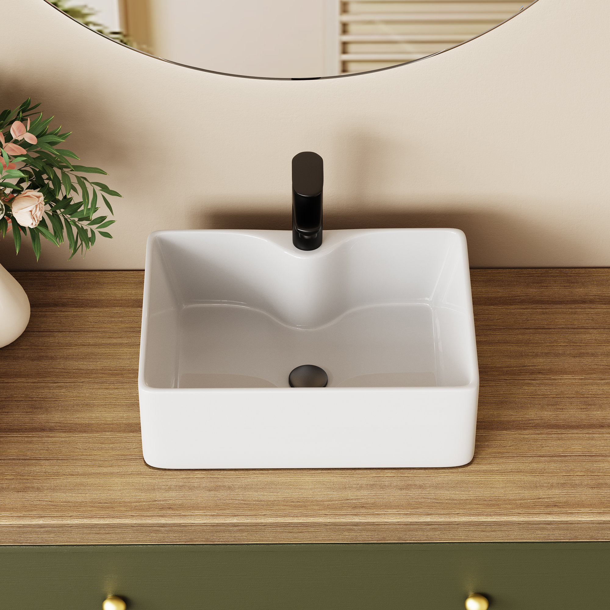 YULIKA DJ-7291X YULIKA Rectangular Ceramic Bathroom Vessel Sink ...