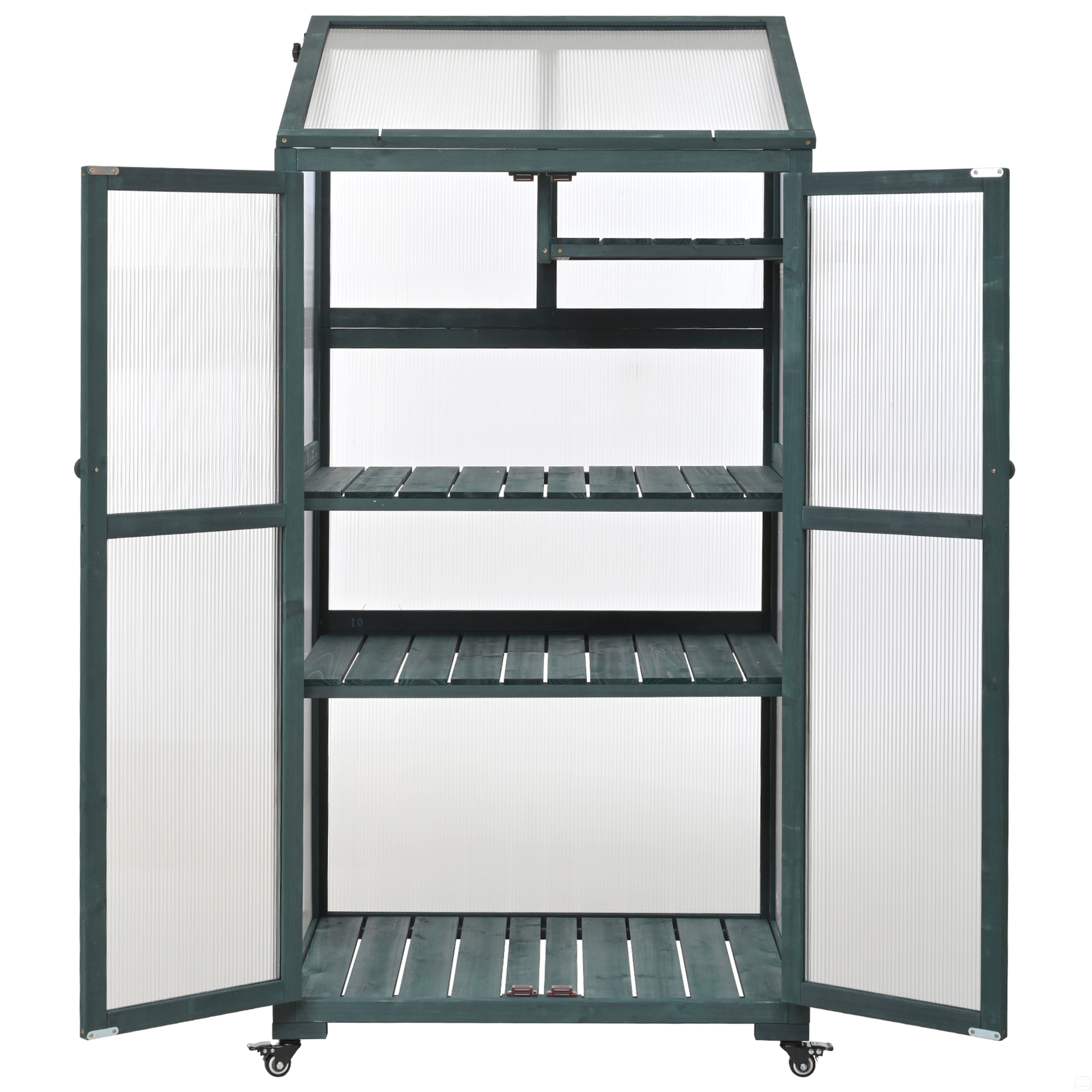 KAQCVIN Height Wood Large Greenhouse Balcony Portable Cold Frame With ...