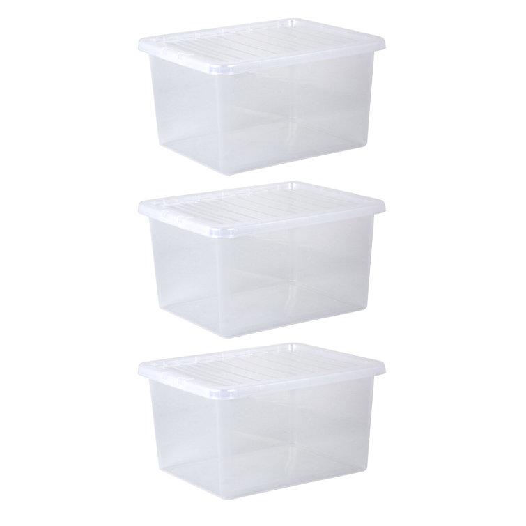 Wham Crystal 17L Plastic Storage Box Pack of 3 Clear | Wayfair.co.uk