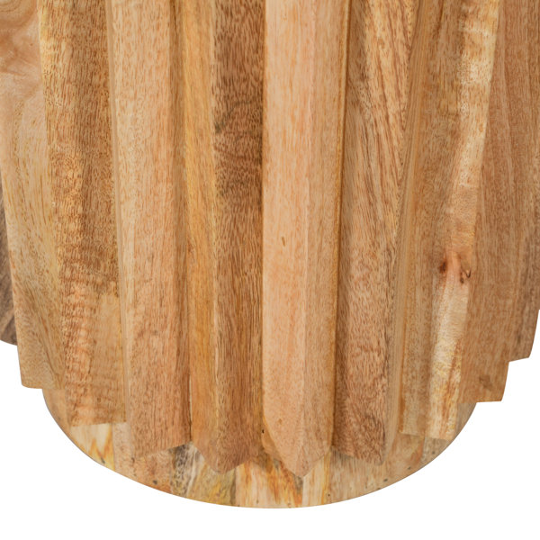 Millwood Pines Muna Side End Table, 16" Round Top, Handcrafted Mango ...
