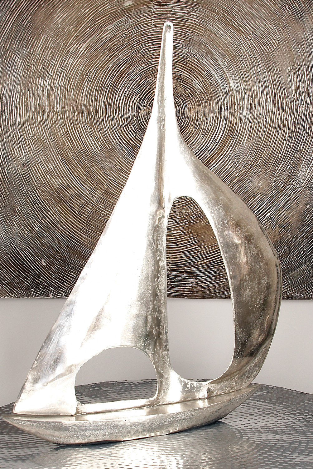Longshore Tides Kase Aluminum Metal Sail Boat Silver Decorative ...