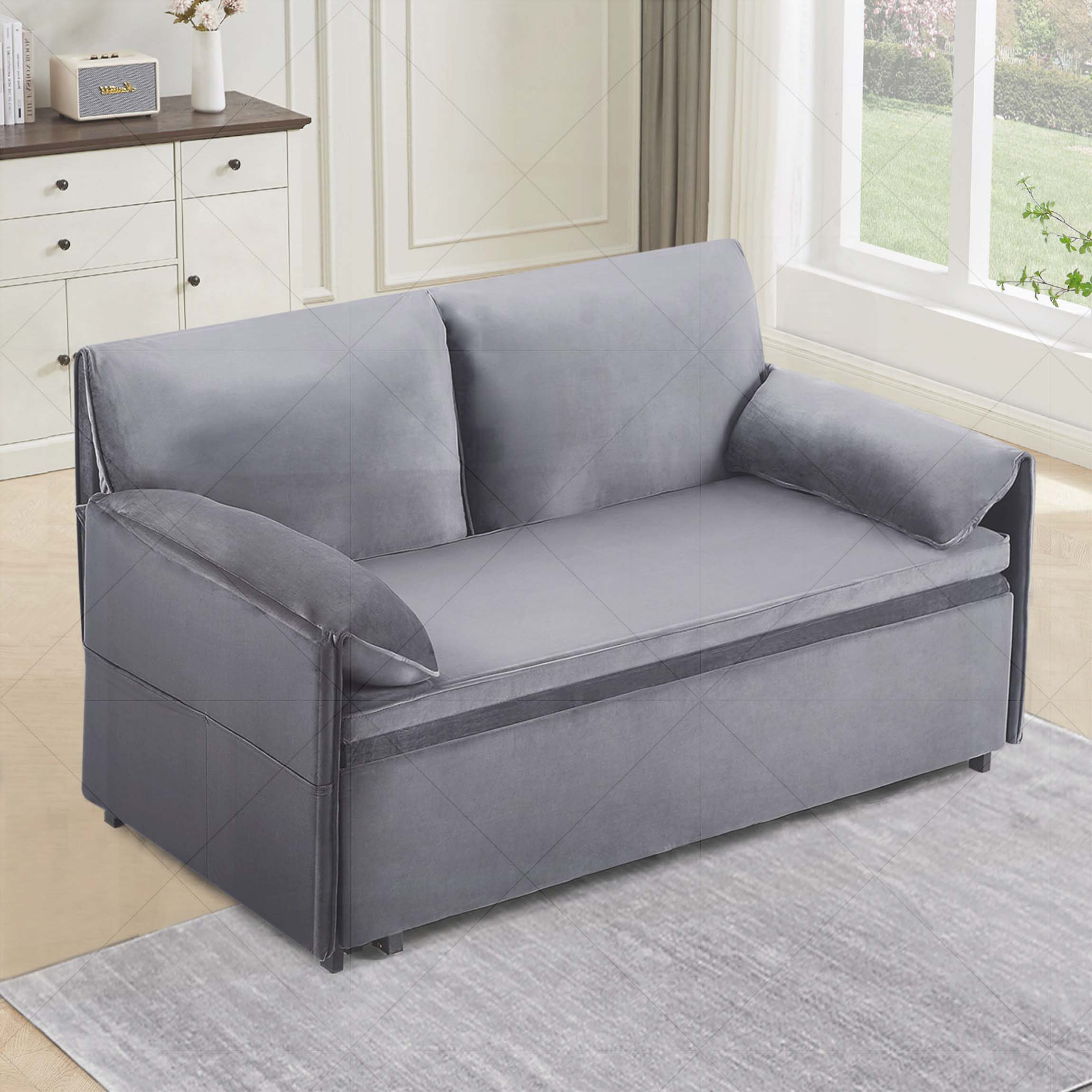 Ebern Designs 63 inch bed Variable sofa bed with double armrest ...