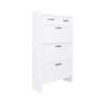 George Oliver 2 Drawers Surface Shaker Door Shoe Rack - Matte White For ...