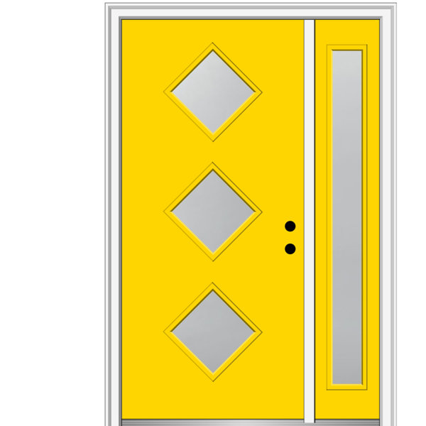 Verona Home Design Spotlight Glass 80'' Flush Steel Front Entry Doors ...