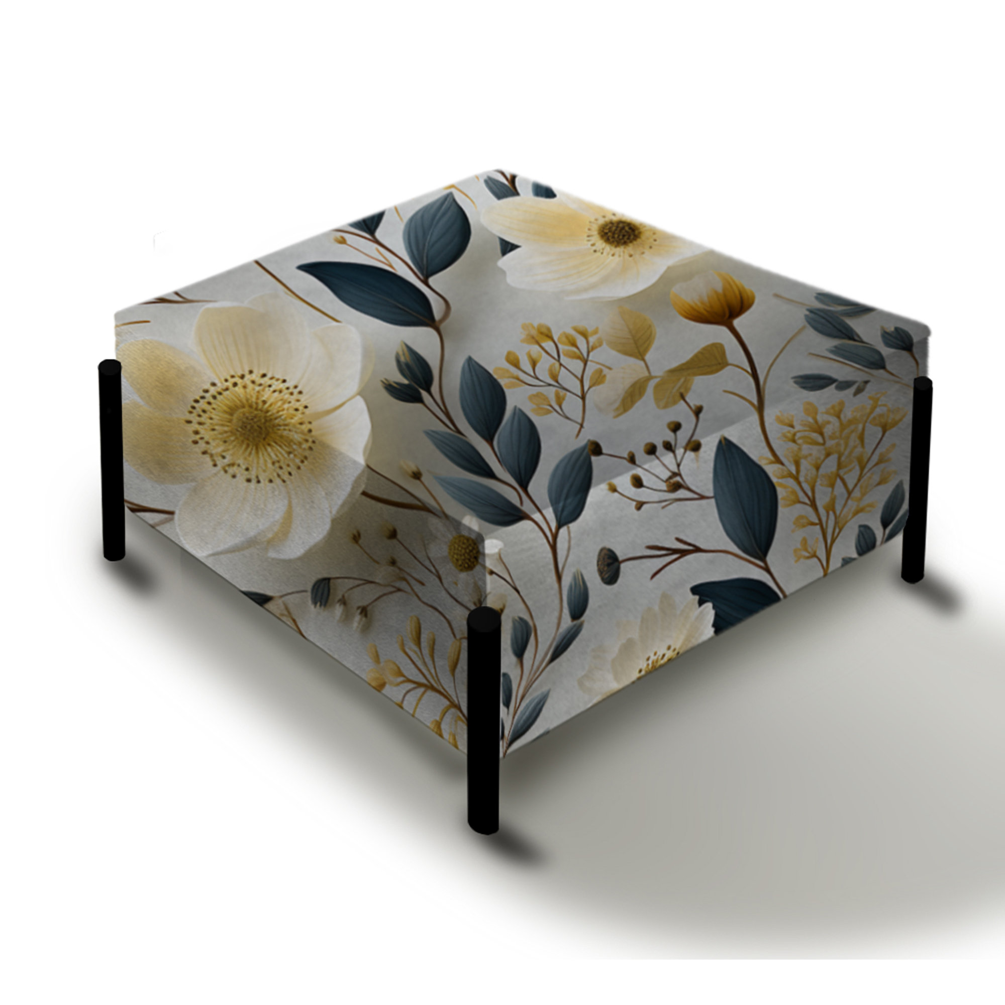 Design Art Scandinavian Garden Flower Whirl - Floral Large Square ...