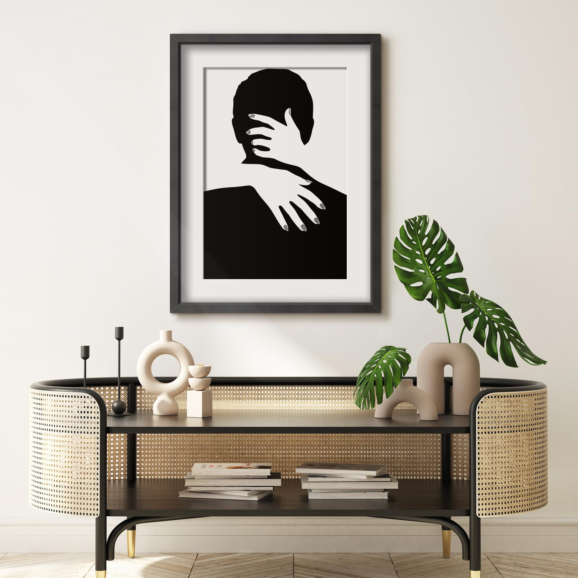 wall26 Contemplation Silhouette Minimalist Human Form Illustration ...