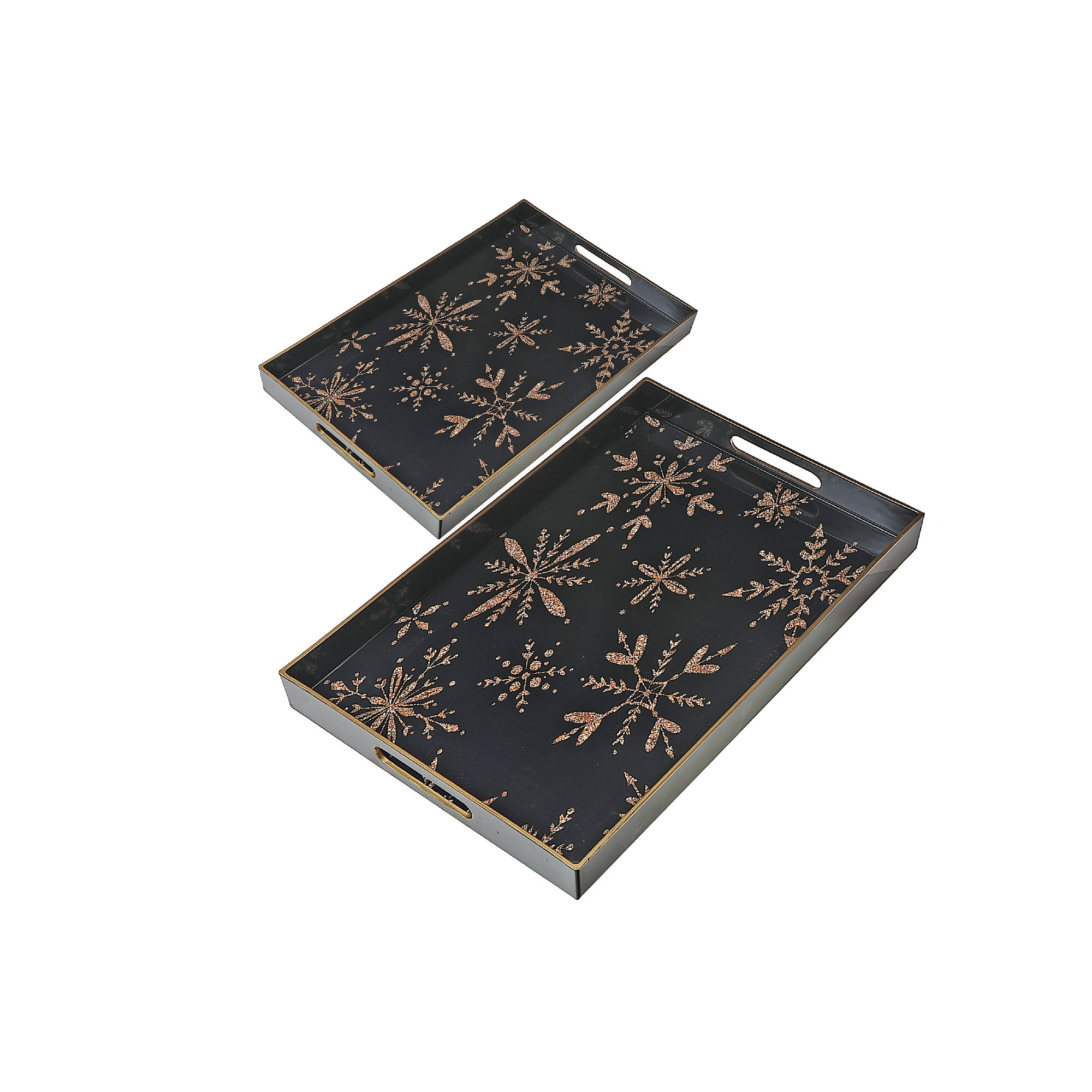 iH casadécor Nested Tray - Snowflake Set Of 2 | Wayfair