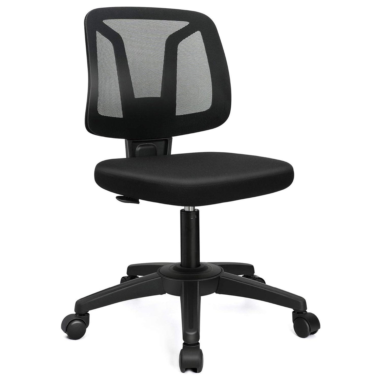 Inbox Zero Armless Office Chair Low Back Desk Chair with Lumbar Support ...