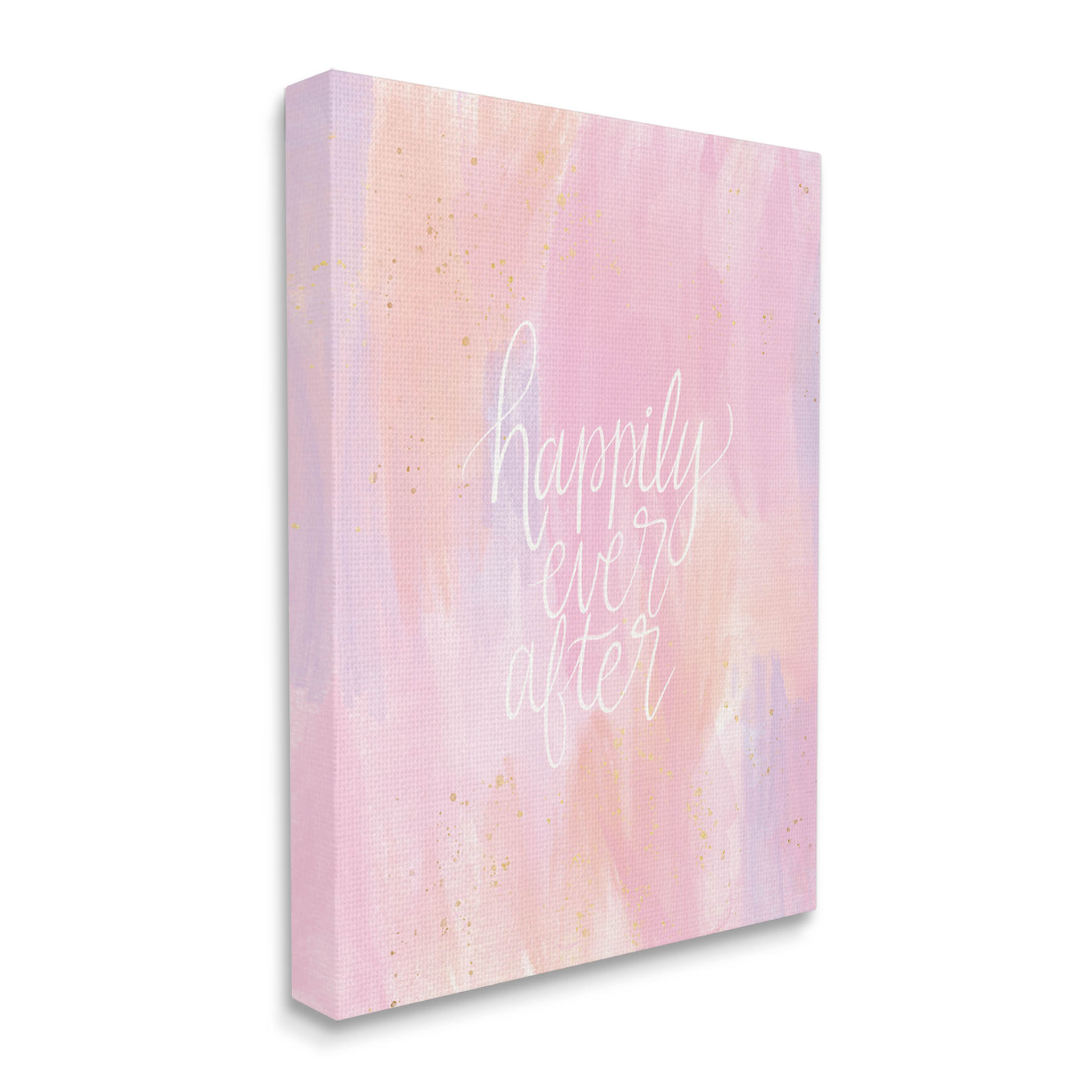 Stupell Industries Happily Ever After Pastel Romance Floater Canvas ...
