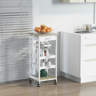 Red Barrel Studio® Rolling Storage Cart For Kitchen - White Island With ...