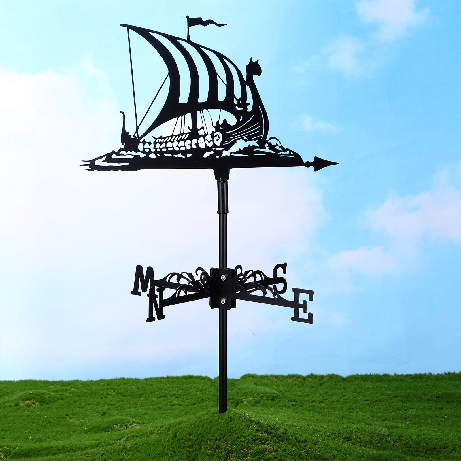 Breakwater Bay Weathervane Sailing Ship Wind Indicator Iron Wind ...