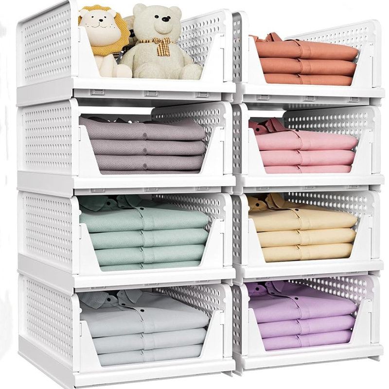 REFISM 5 Pack Stackable Closet Organizer Box | Wayfair