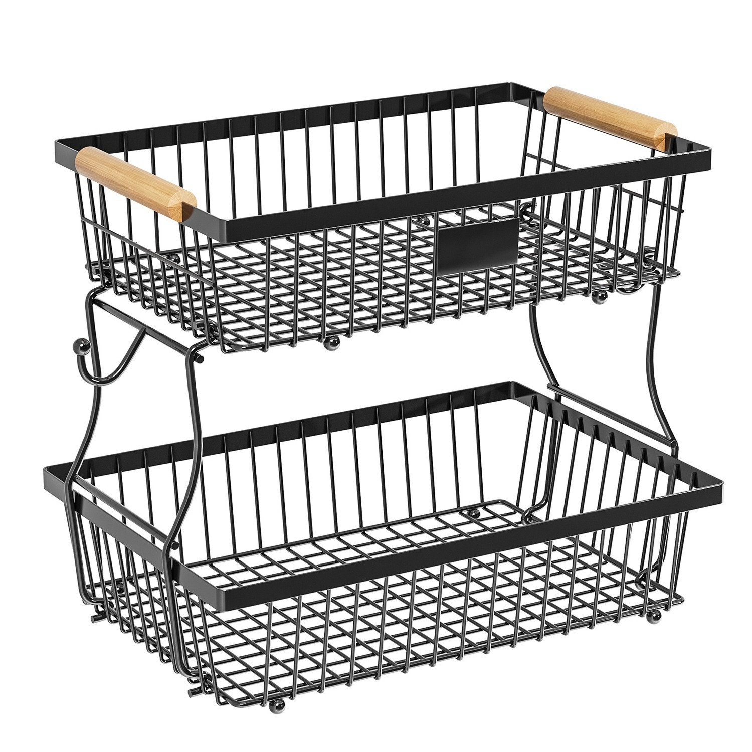 Rebrilliant 2 Tier Countertop Fruit Vegetable Basket Metal Wire ...