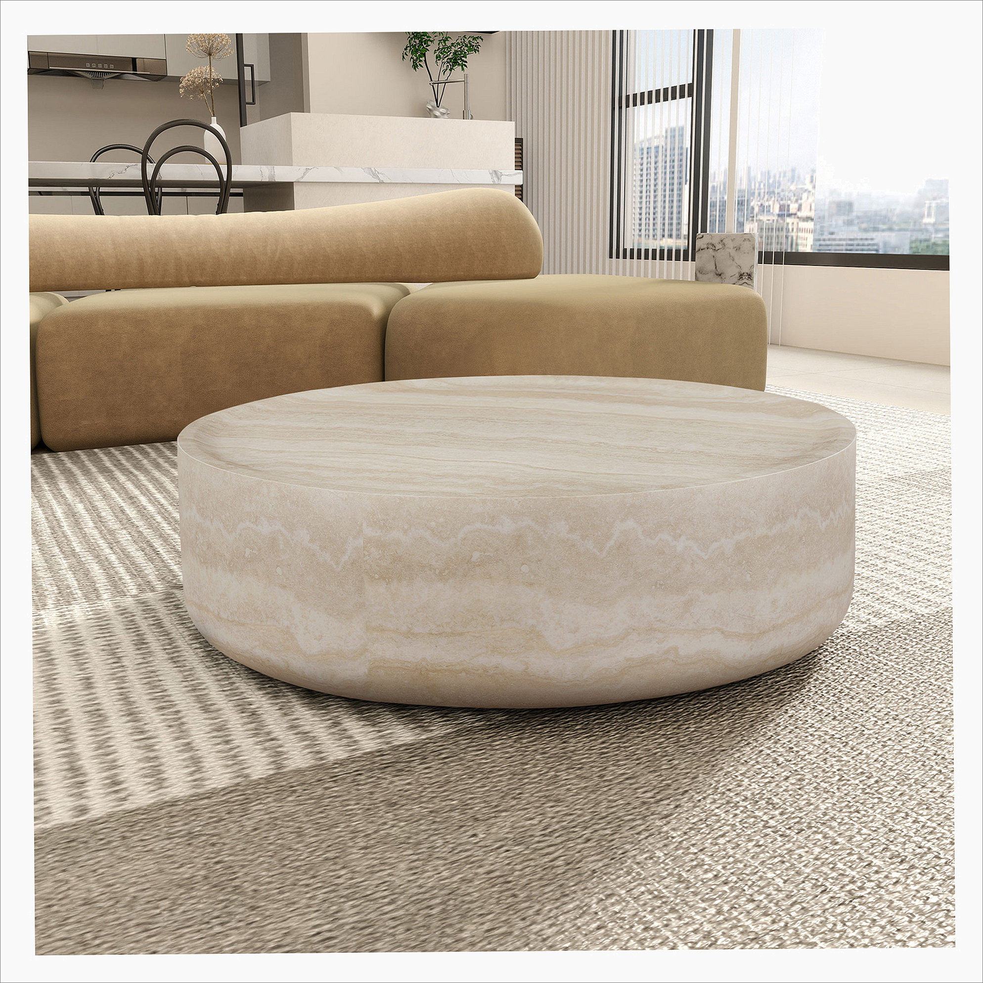 Hokku Designs 35.43'' Faux MARS Pattern Coffee Tables for Living Room ...