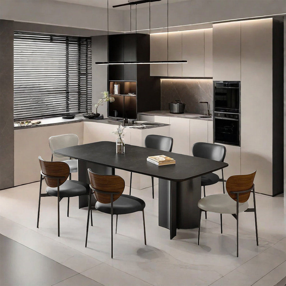 Lane Design Modern Sintered Stone Minimalist Dining Table Sets ...