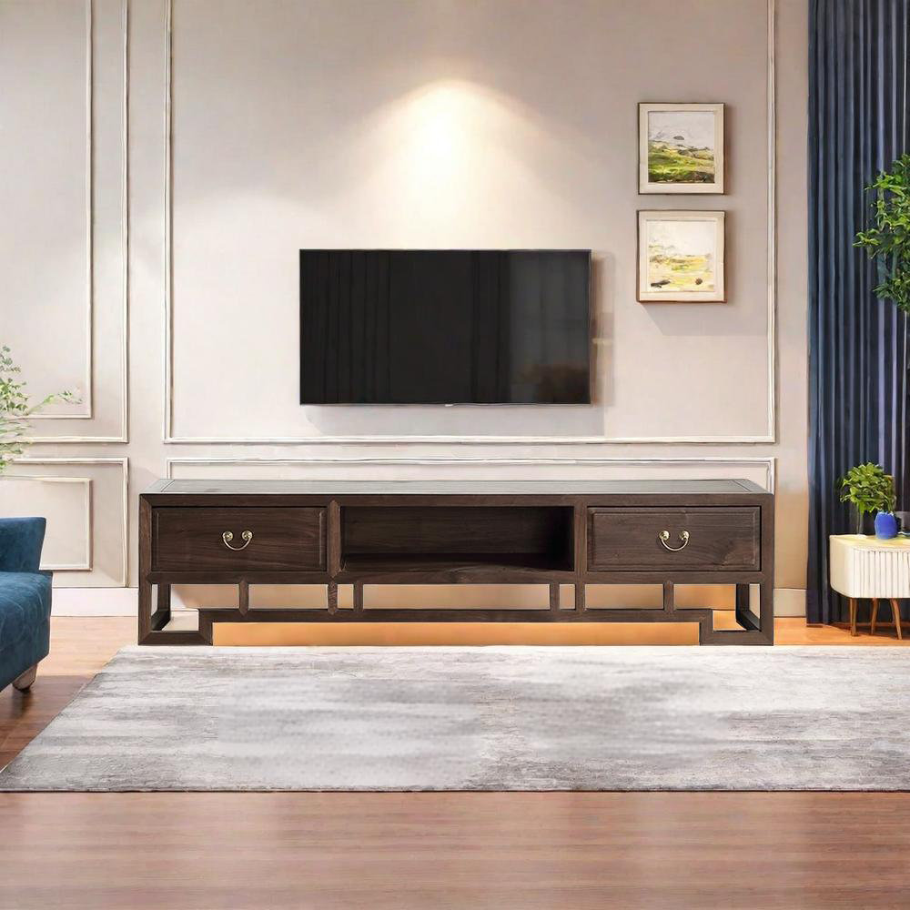 moonlight design Solid wood new Chinese TV cabinet | Wayfair