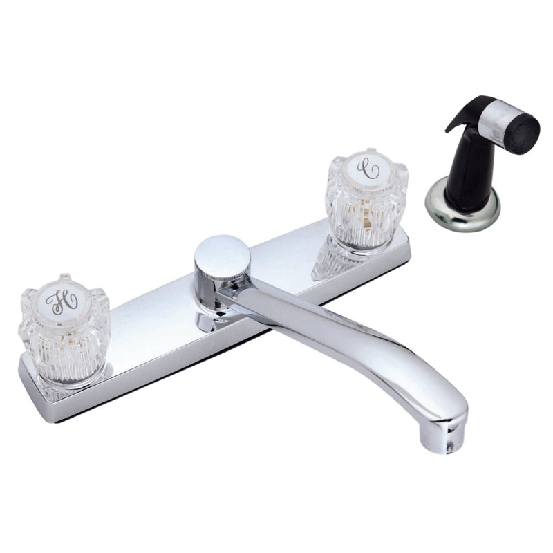 Banner Faucets Double Handle Kitchen Faucet with Side Spray | Wayfair