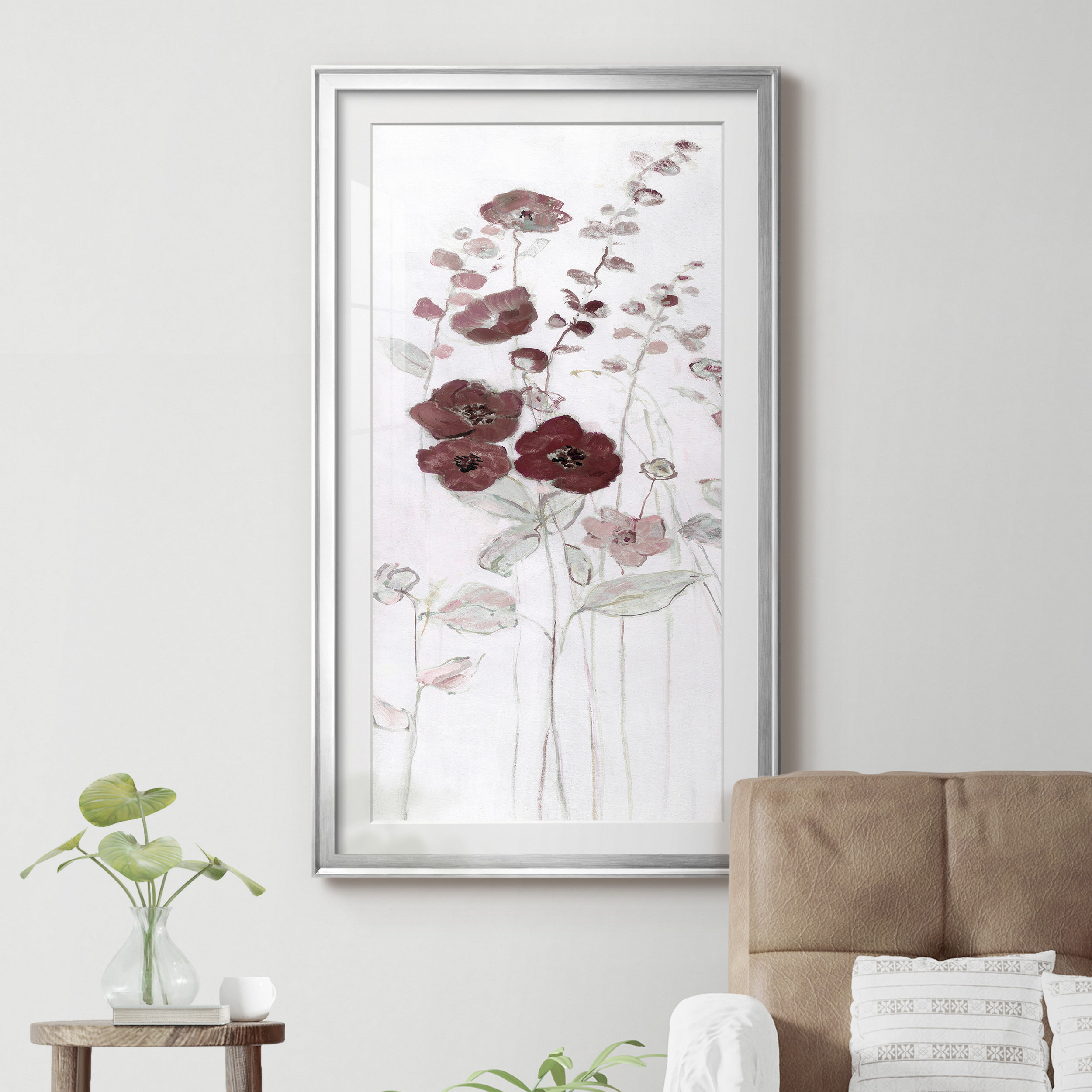 Winston Porter Fields of Burgundy Blush I - Picture Frame Painting ...