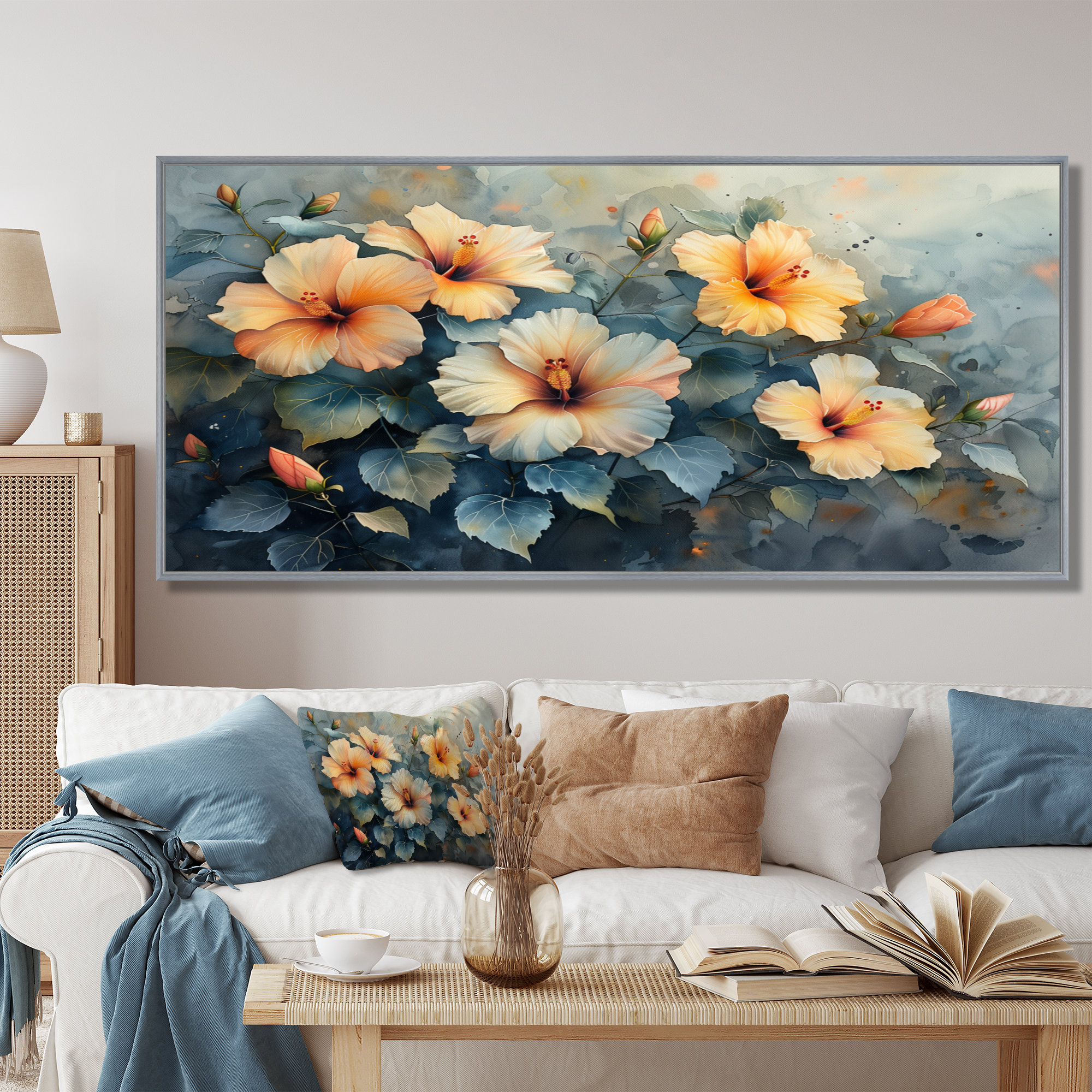 Design Art Yellow Green Blooming Garden Hibiscus II - Hibiscus Wall Decor | Wayfair