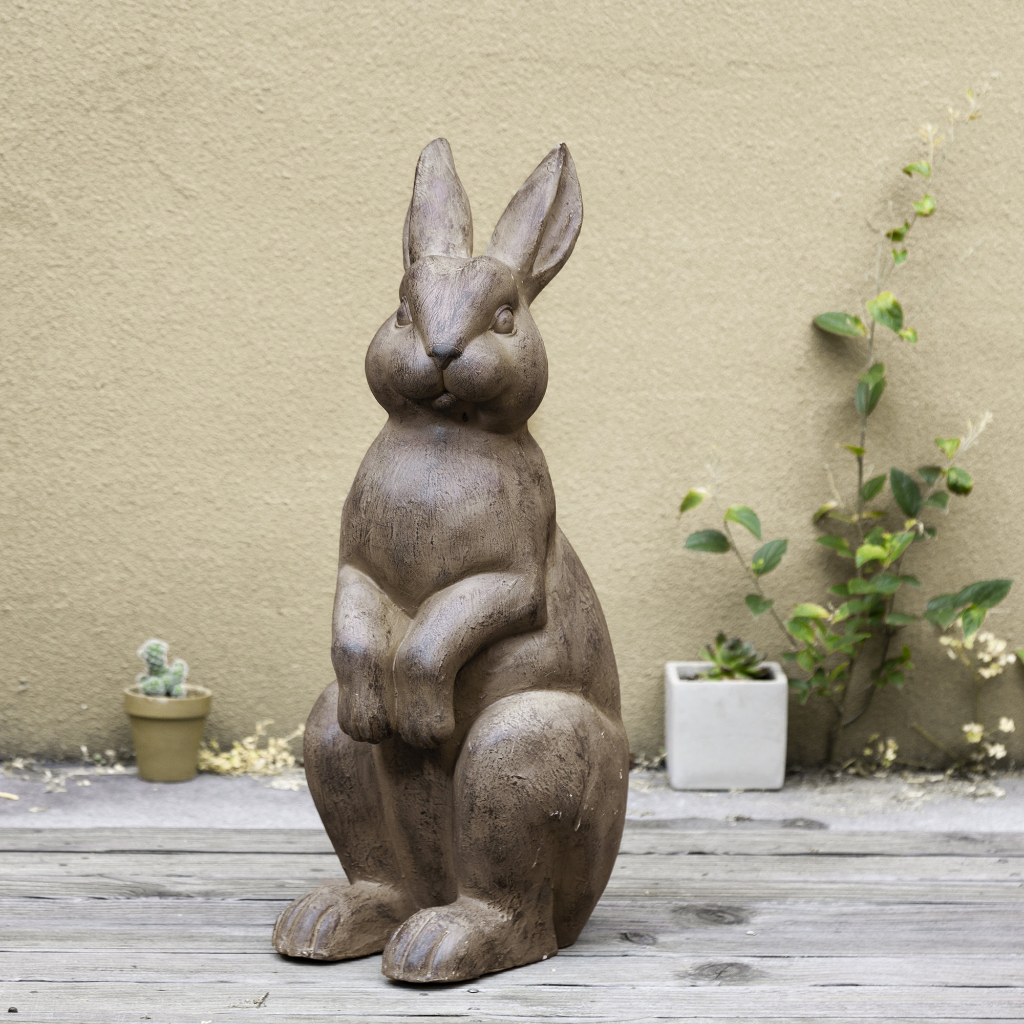 Trinx Zachary MGO Standing Rabbit Garden Statue & Reviews | Wayfair