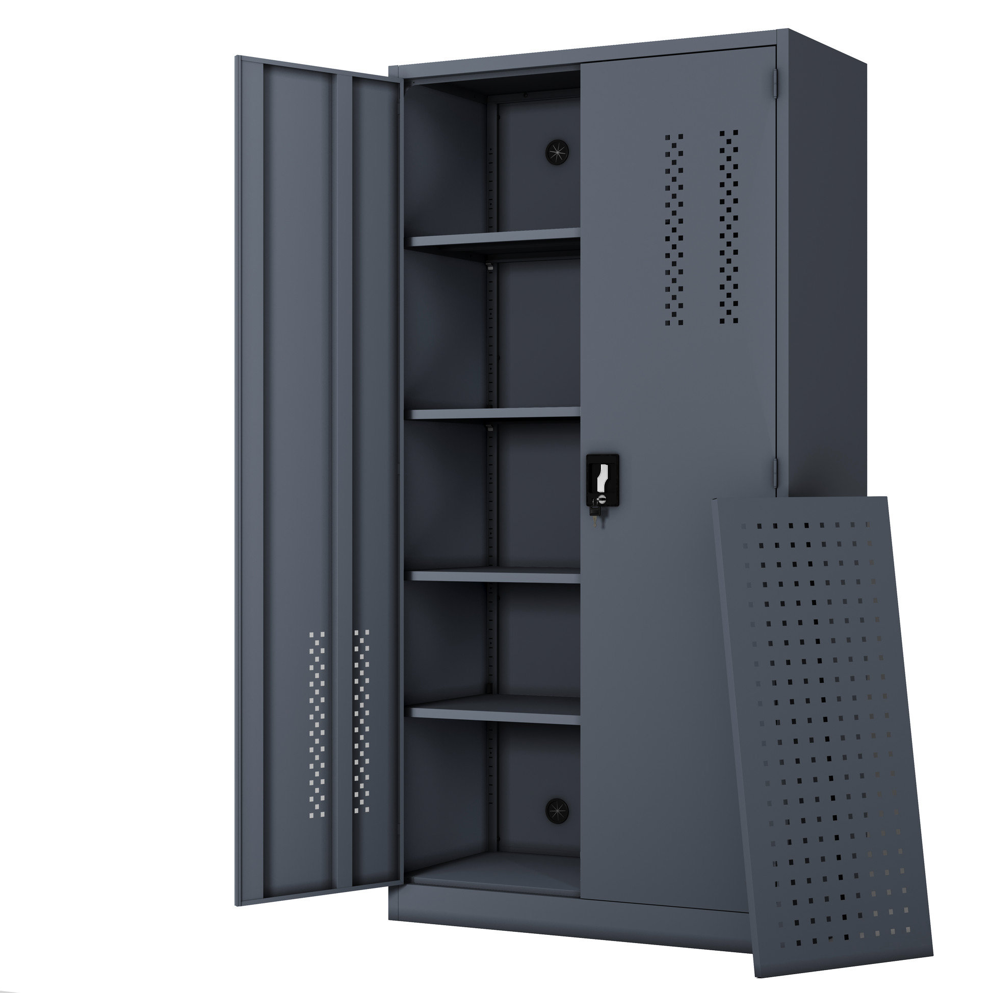 WFX Utility™ Gray Steel Garage File Cabinet With 2 Doors, 4 Adjustable ...