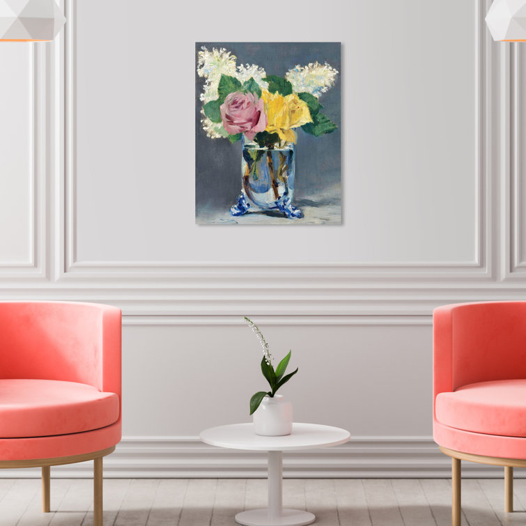 Red Barrel Studio® Edouard Manet - Lilacs And Roses On Canvas by ...
