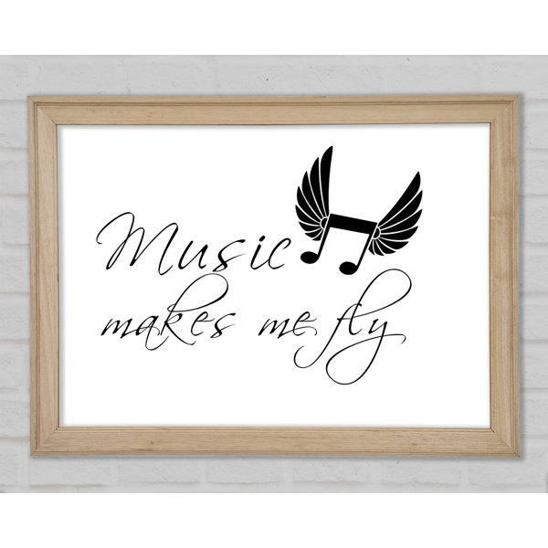 Happy Larry Boys Room Quote Music Makes Me Fly White Framed Print ...