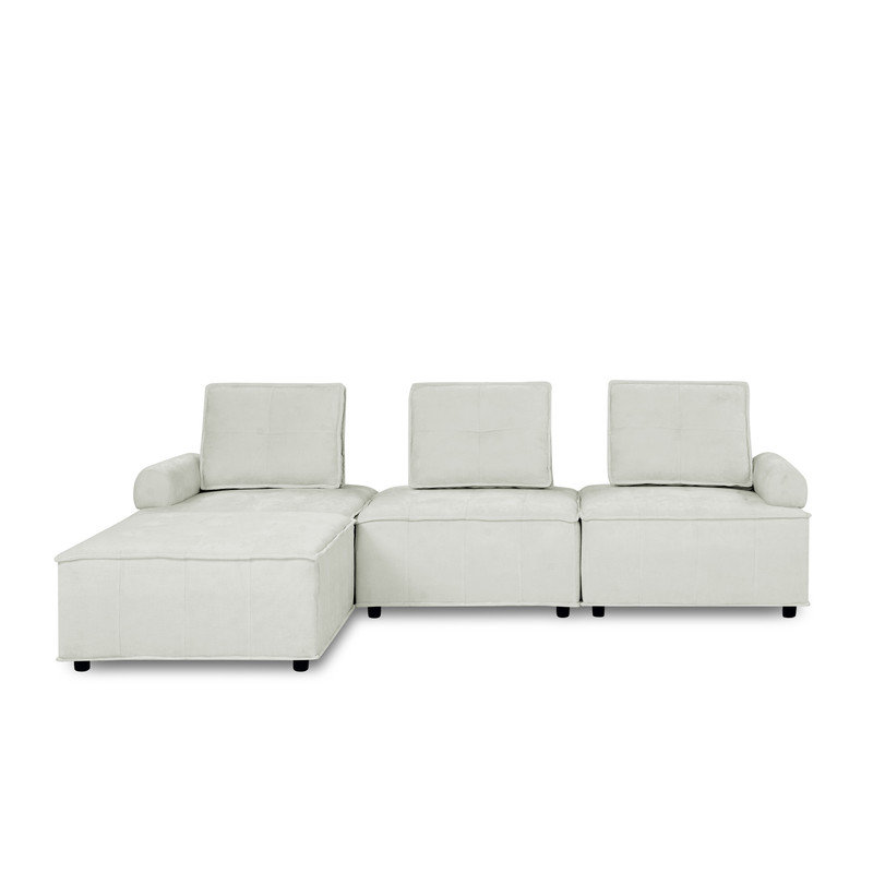 Ebern Designs L-Shape Modular Sectional Sofa, DIY Combination, White ...