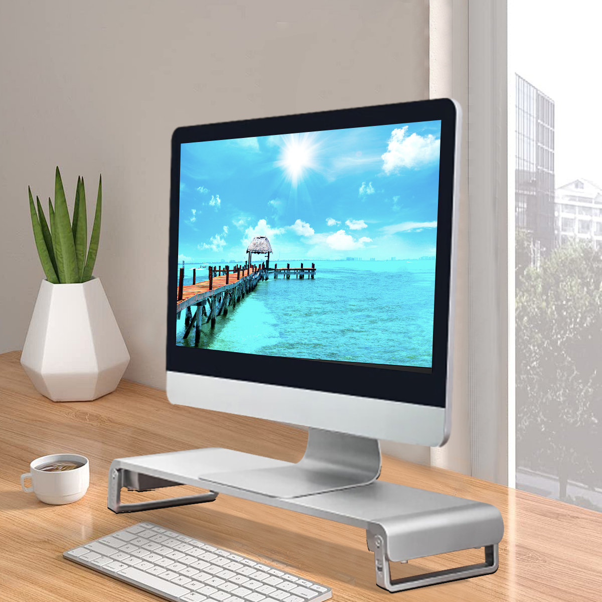 Inbox Zero Lavont Aluminum Alloy Monitor Stand | Wayfair