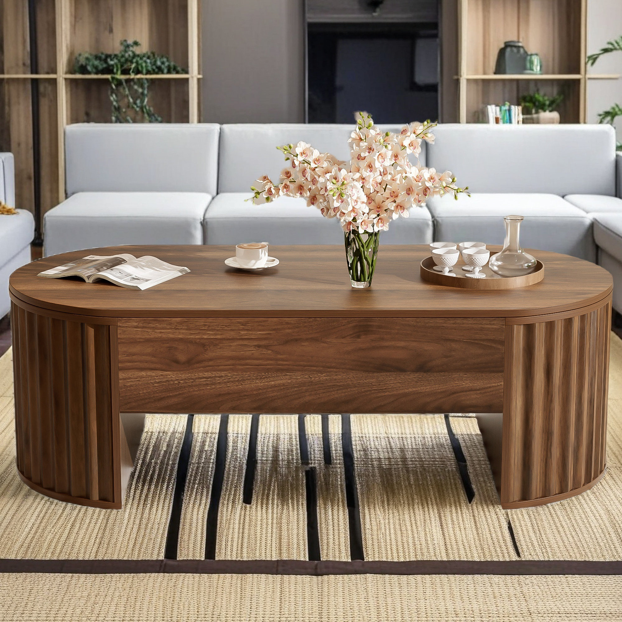 Millwood Pines 47.2''Lift Top Coffee Table With Hidden Compartment ...