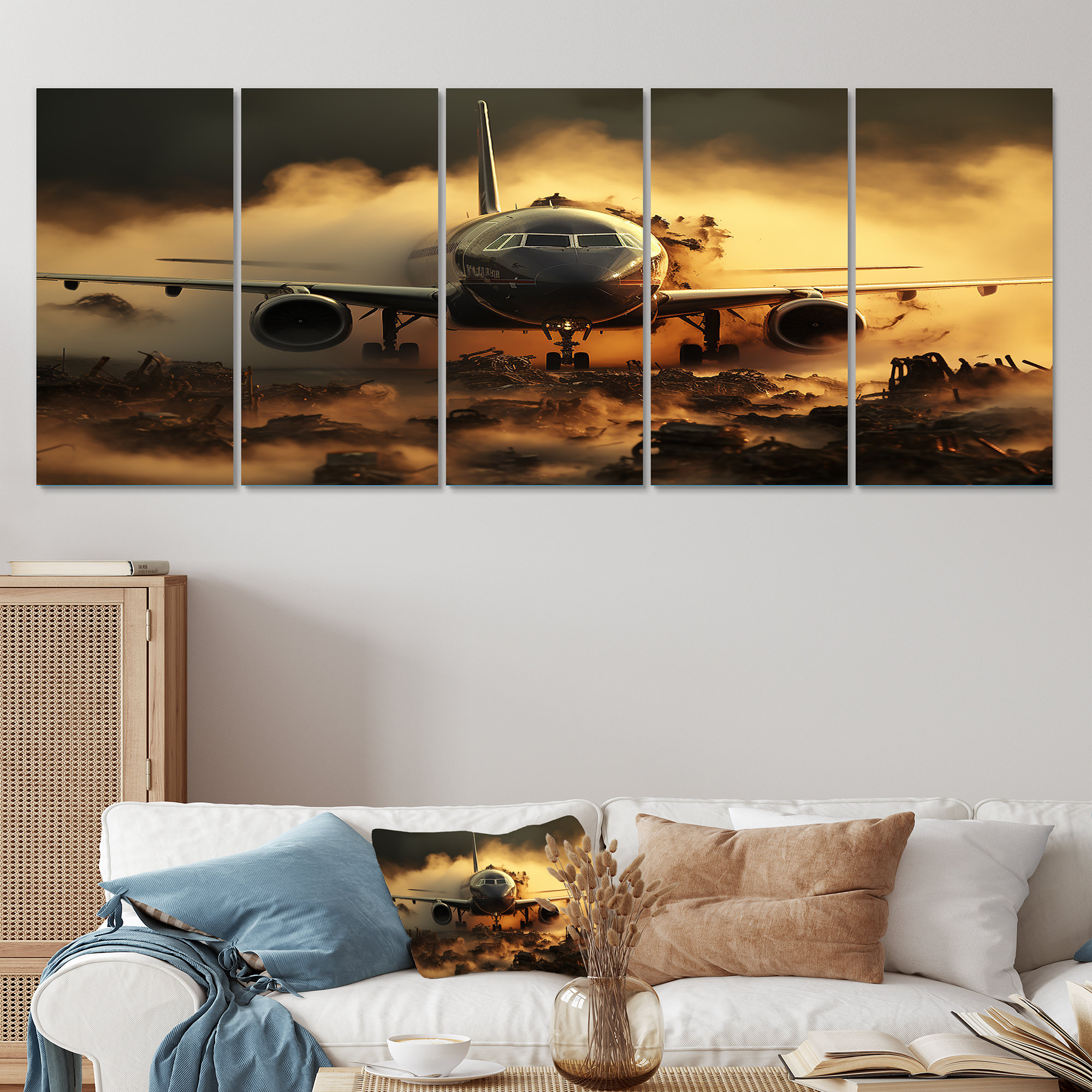 Ivy Bronx Airplane Ready For Takeoff I - Transportation Plane 5 Piece ...