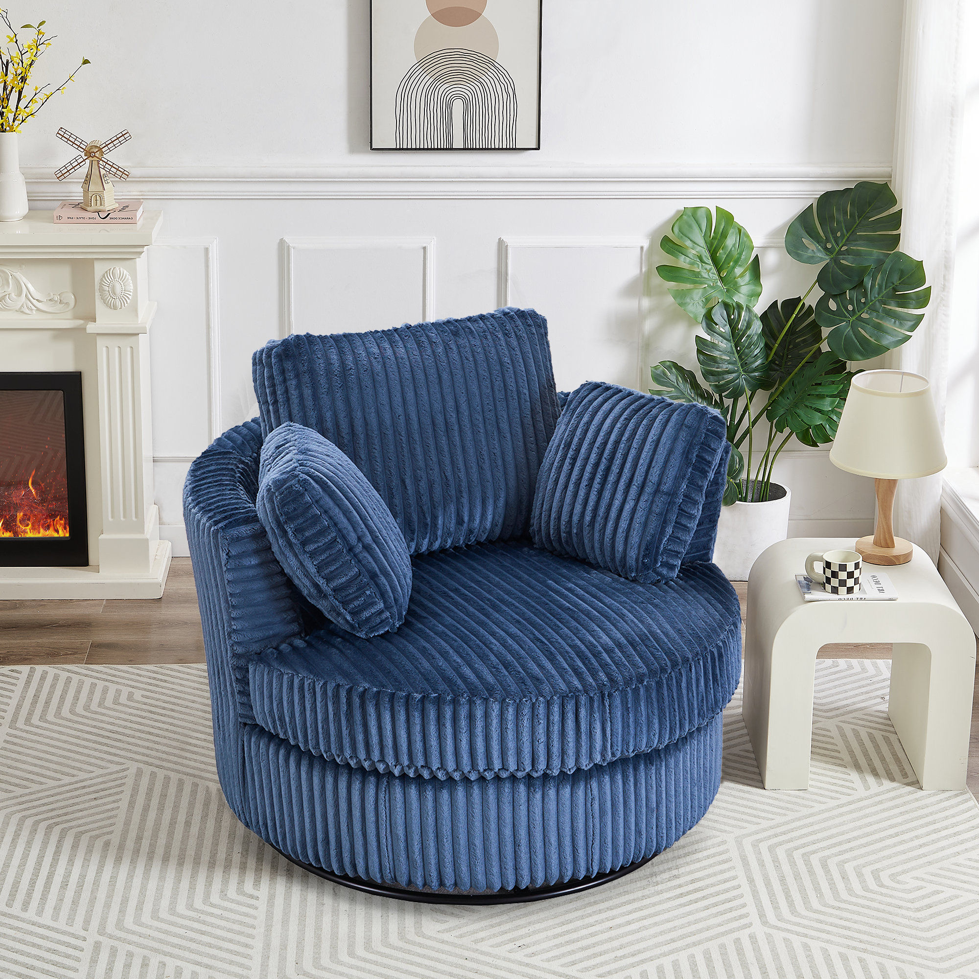 Mercer41 41-inch, 360-degree Rotating Deep-seated Sofa Chair, Modern ...