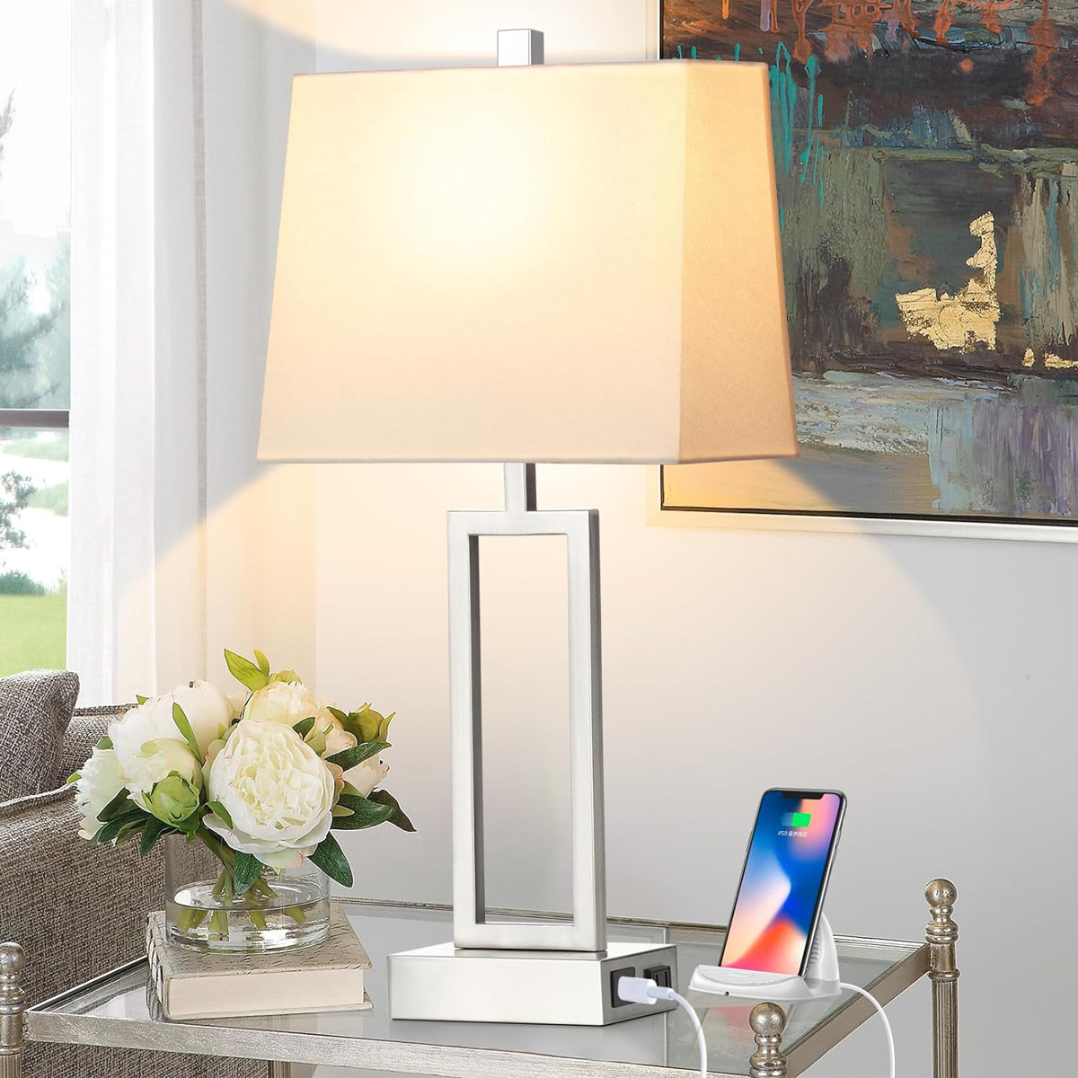 Ivy Bronx Touch Control Table Lamps For Living Room, 3-Way Dimmable ...