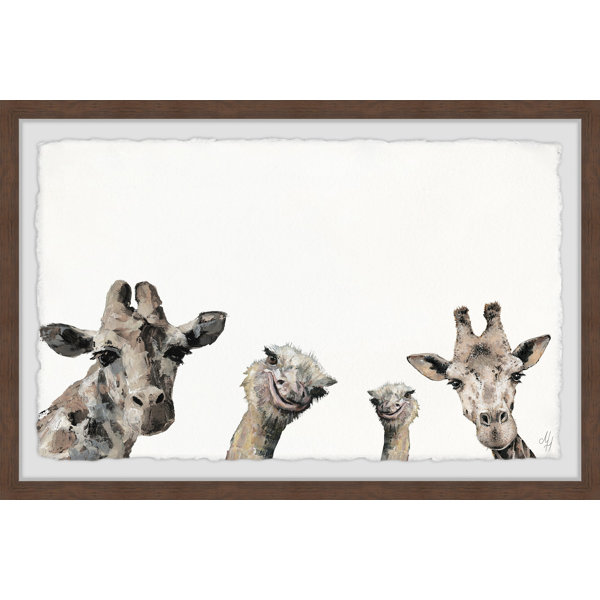 Harriet Bee Zakary Giraffes And Ostriches - Print | Wayfair.co.uk
