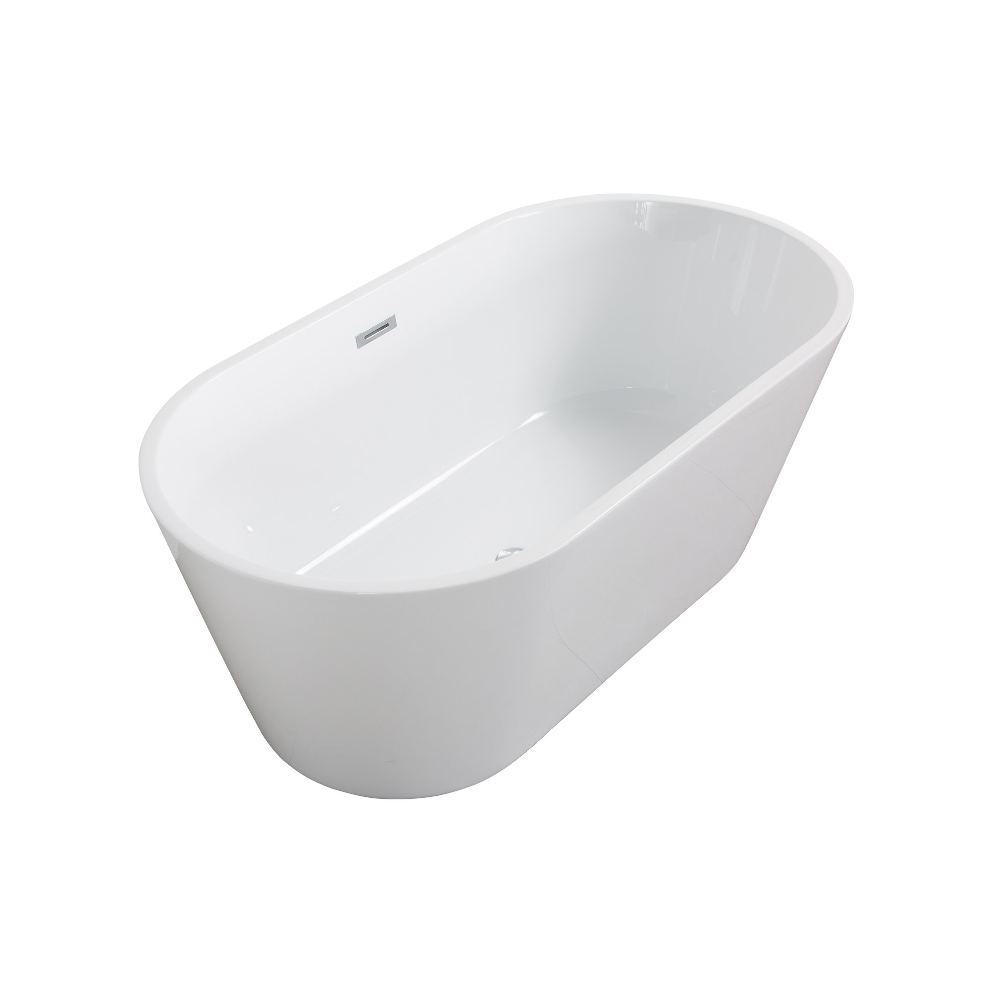 Rainlex 67'' x 31.1'' Freestanding Bathtub, Oval Shaped Acrylic ...