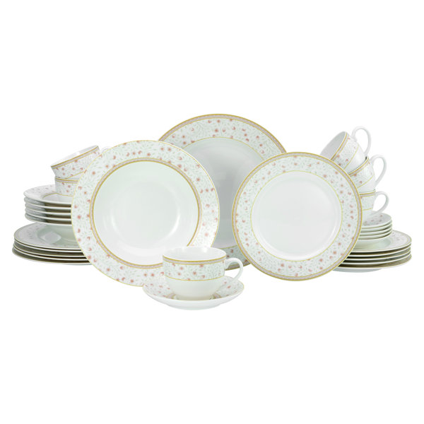 Creatable Emilia (New Bone China) 30 Piece Bone China Dinnerware Set ...