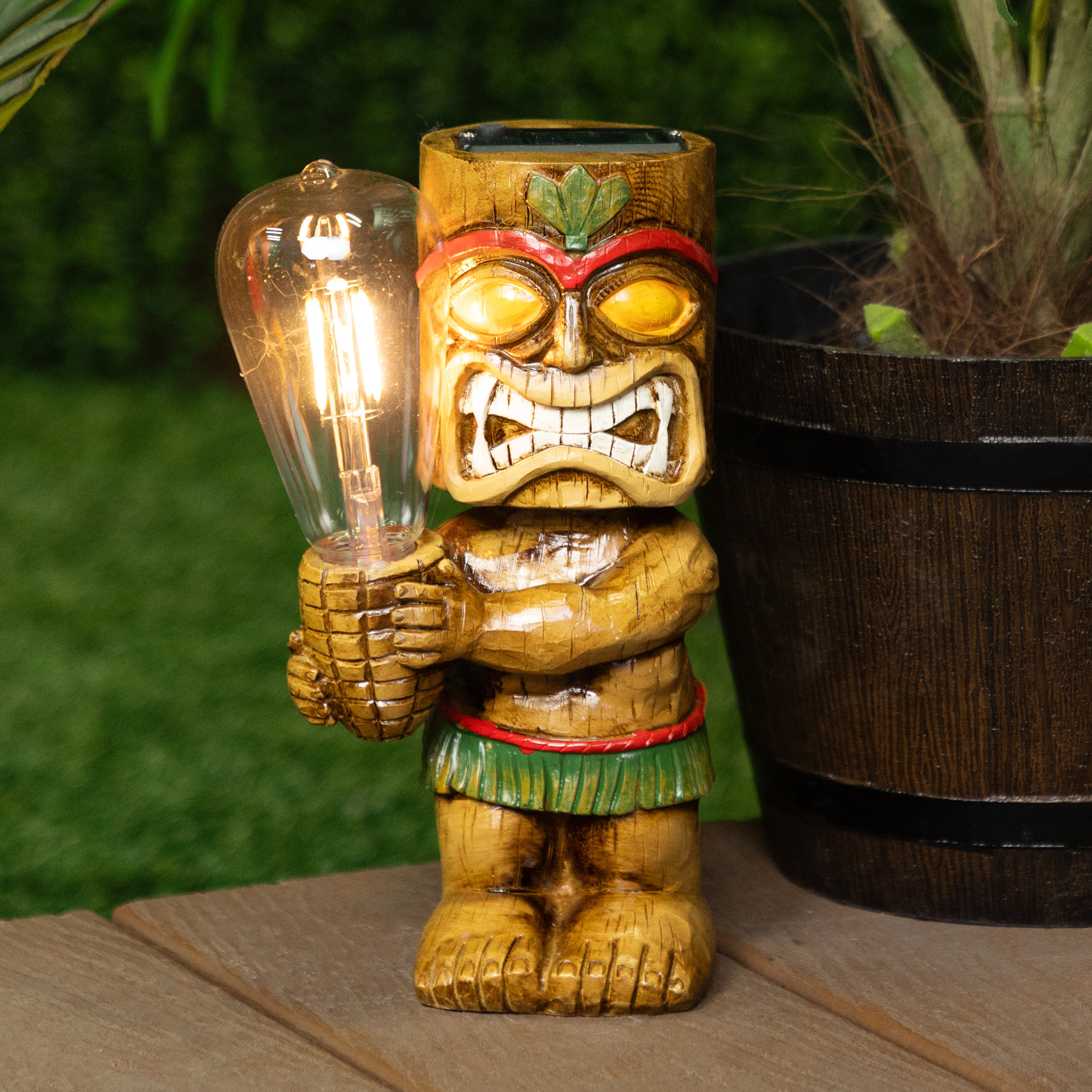 Trinx 9"H Solar-Powered Tiki Statue with LED Lights & Reviews - Wayfair ...