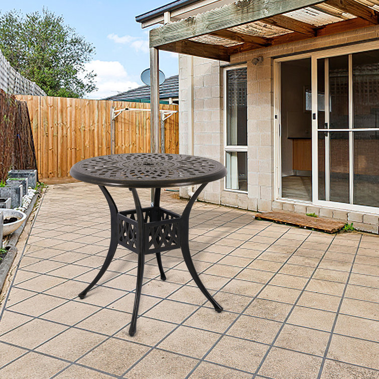 Fleur De Lis Living Leatherwood Cast Aluminum Bistro Table & Reviews ...