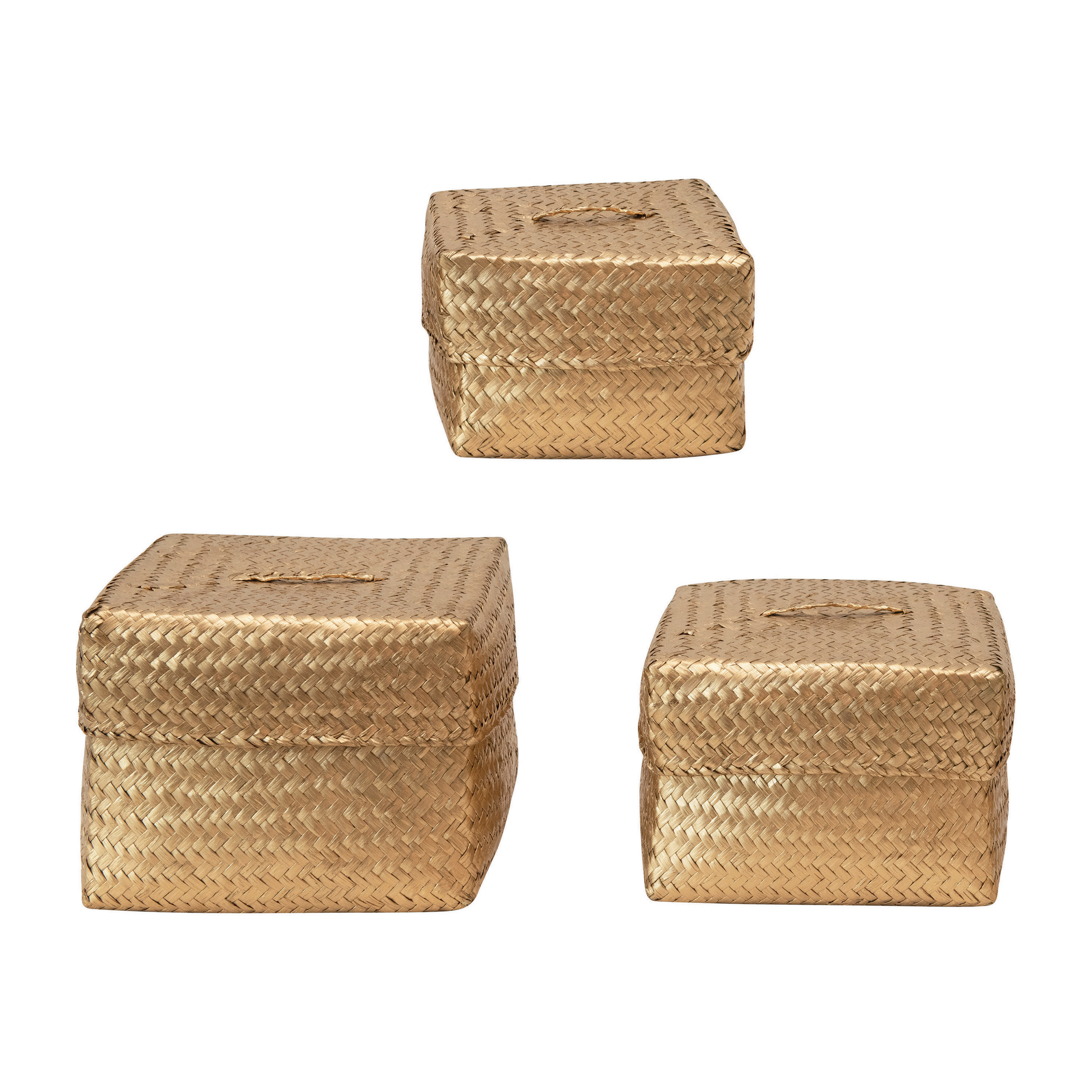 Bay Isle Home™ Hand-Woven Seagrass Square Baskets with Lids - Wayfair ...