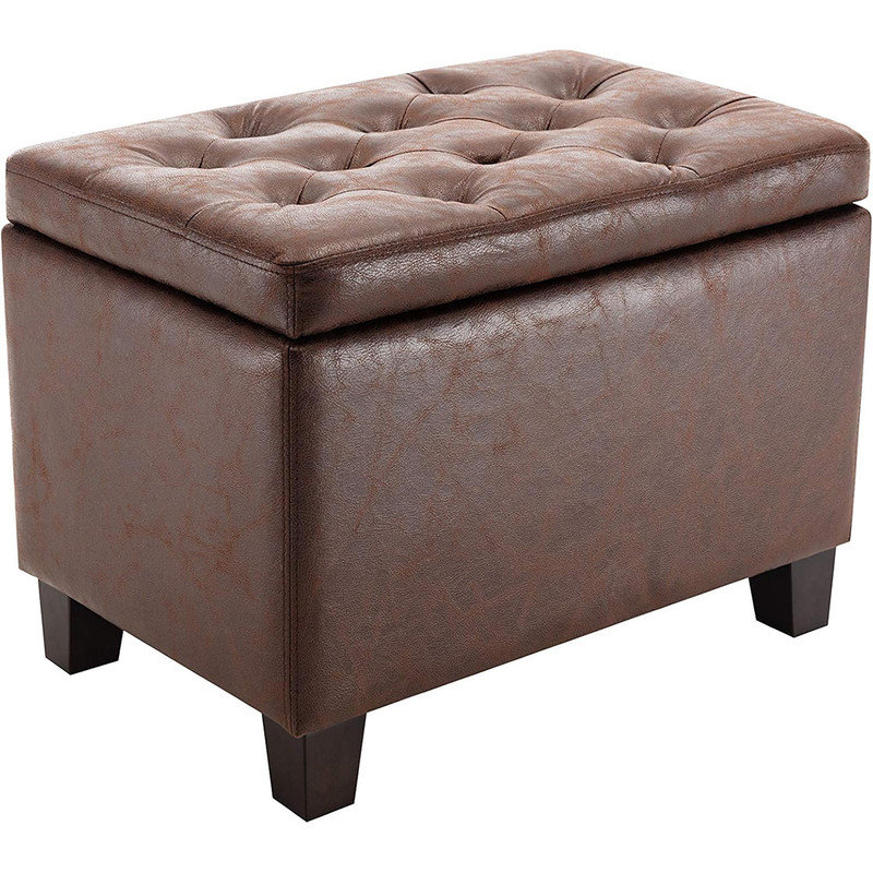Hokku Designs 24-Inch Wide Rectangular Tufted Storage Ottoman Footstool ...