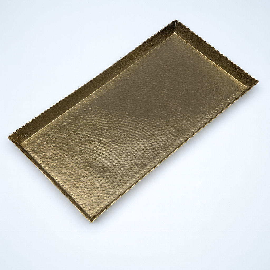 Winston Porter Decorative Tray | Luxury Golden Metal Trays | 17" x 9 ...