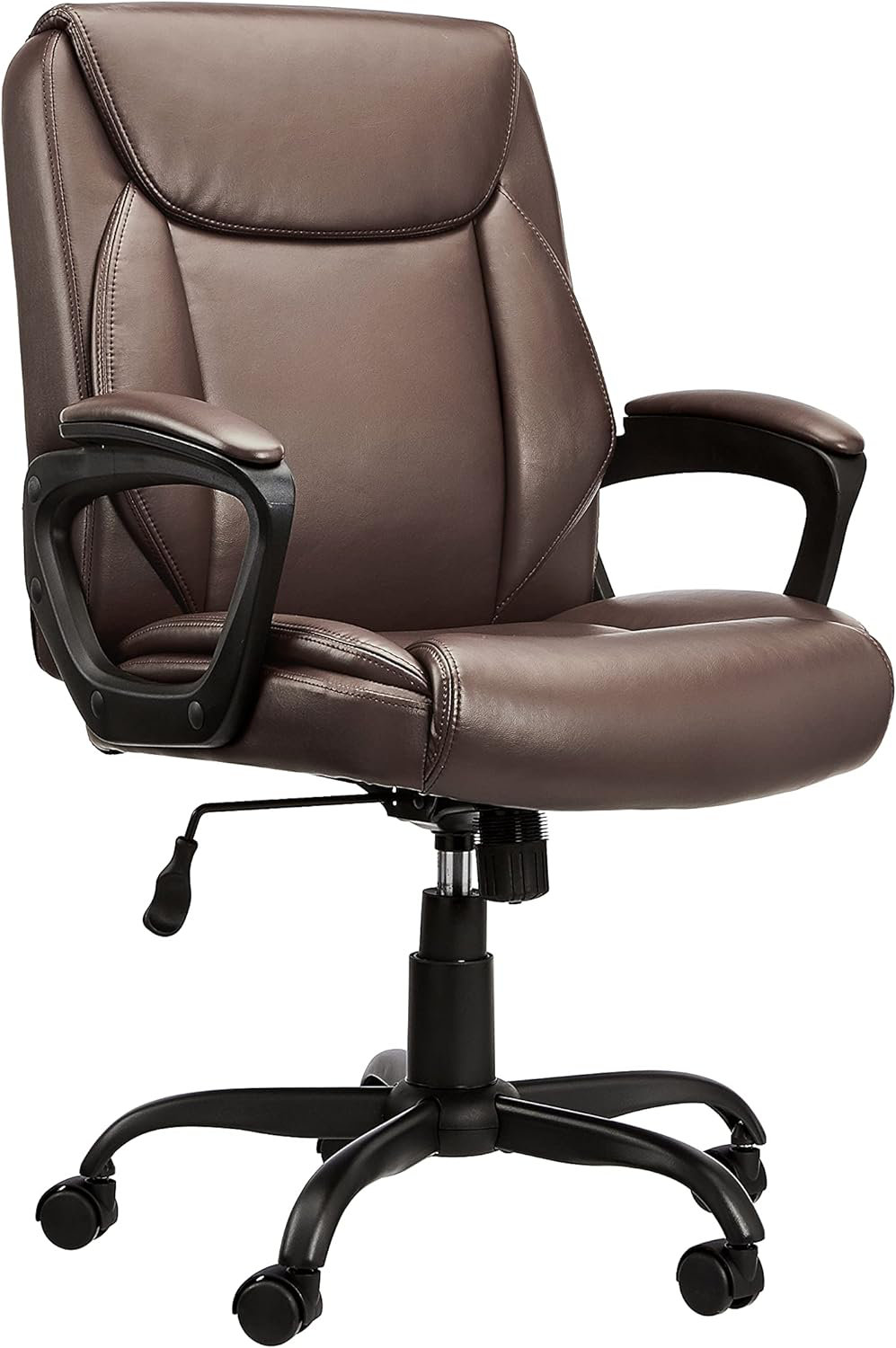 Latitude Run® Mid-Back Office Computer Desk Chair With Armrest - Brown ...