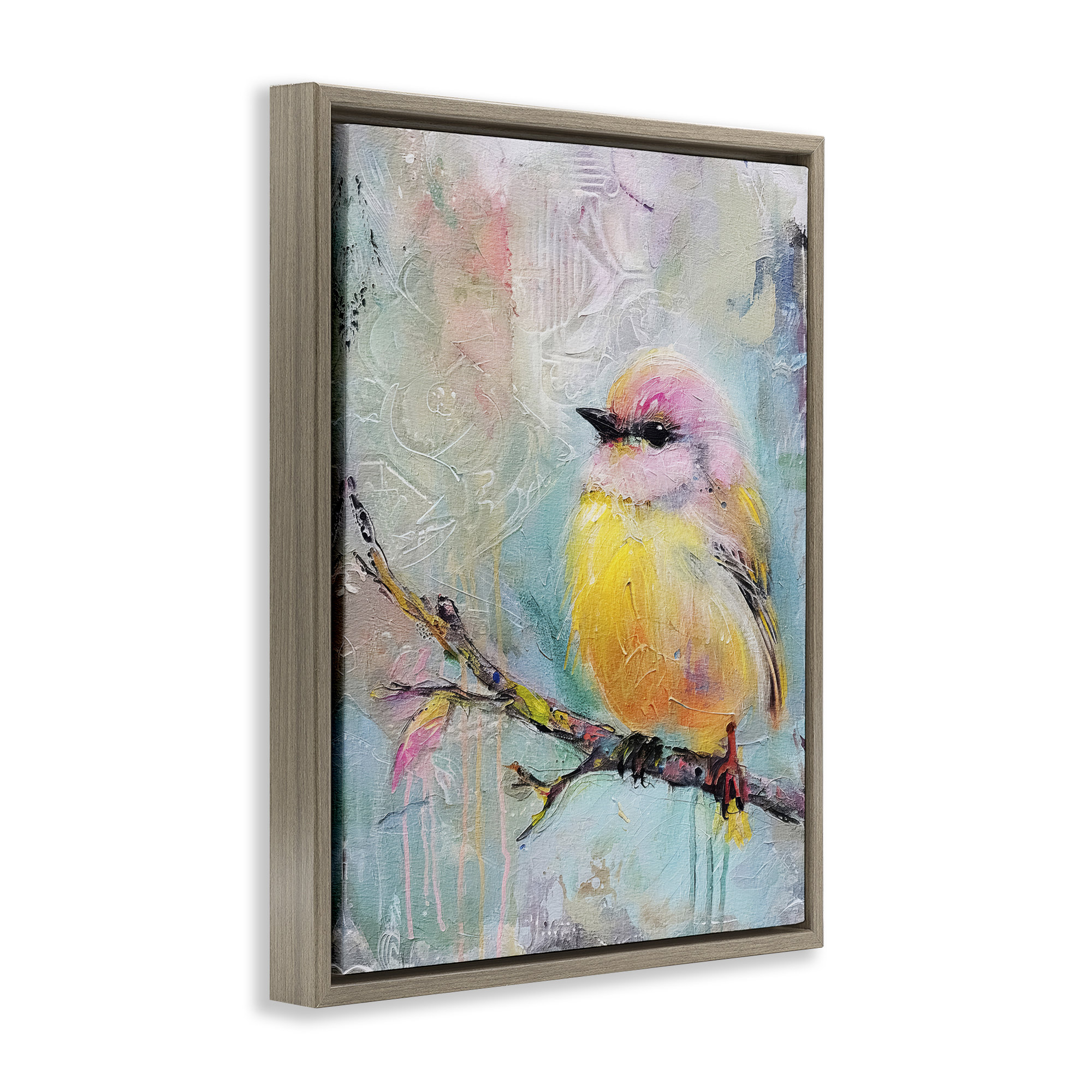 Lark Manor™ Soft Pastel Bird Floater Canvas Wall Art by RileyB | Wayfair