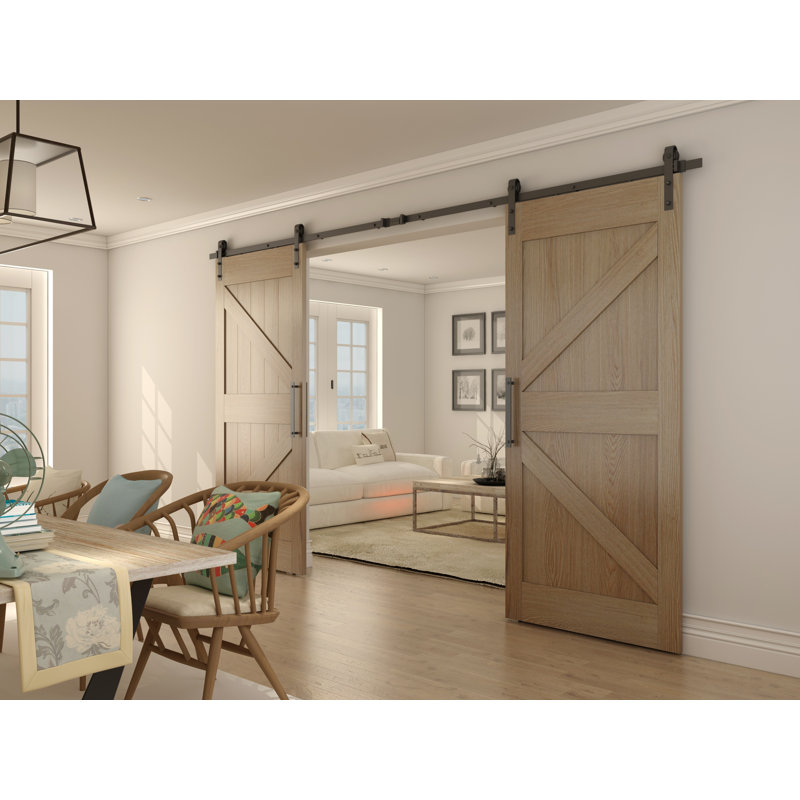 Villar Home Designs Standard Double Track Barn Door Hardware Kit | Wayfair