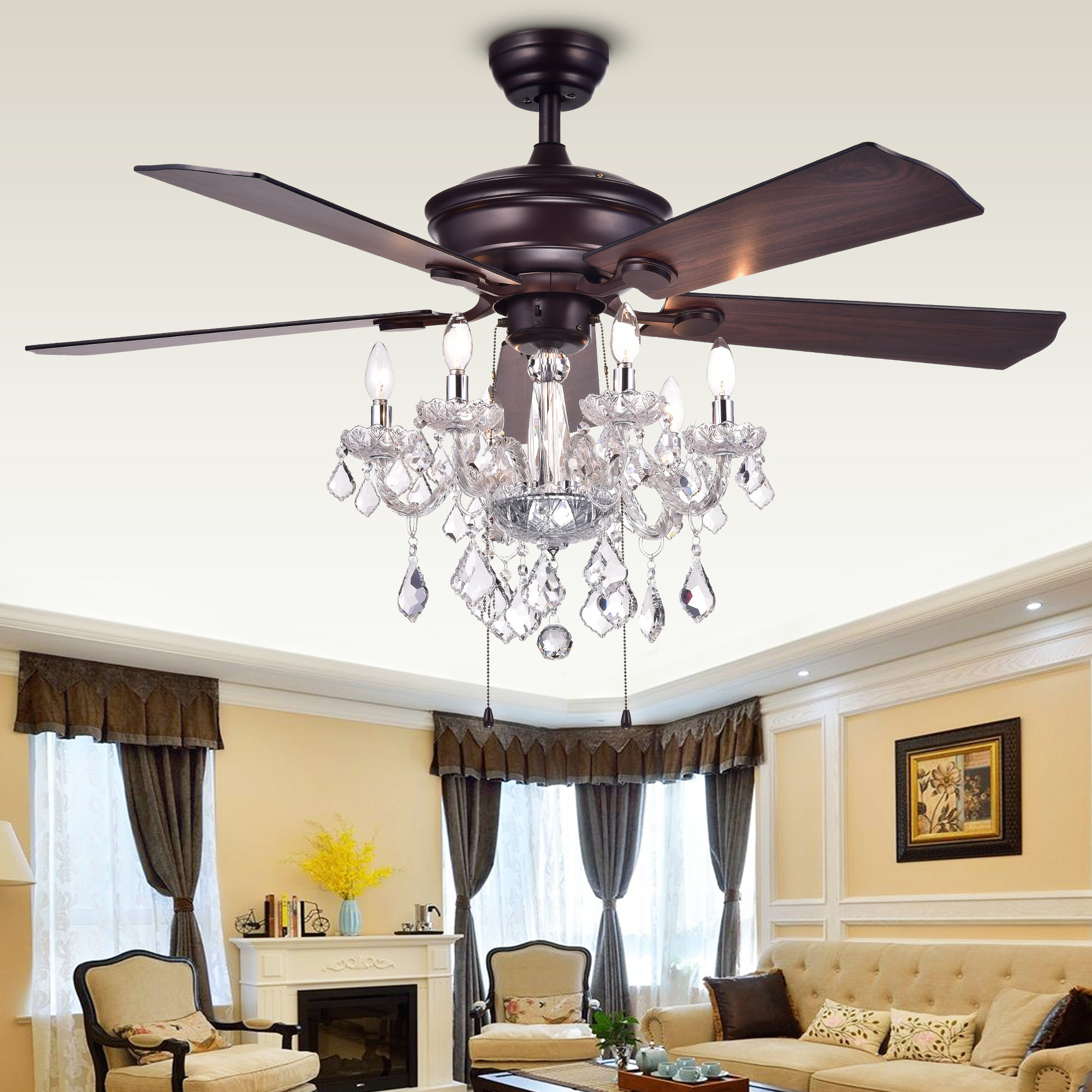 Astoria Grand Ridgway 52" Garrisons 5 - Blade Ceiling Fan with Light ...