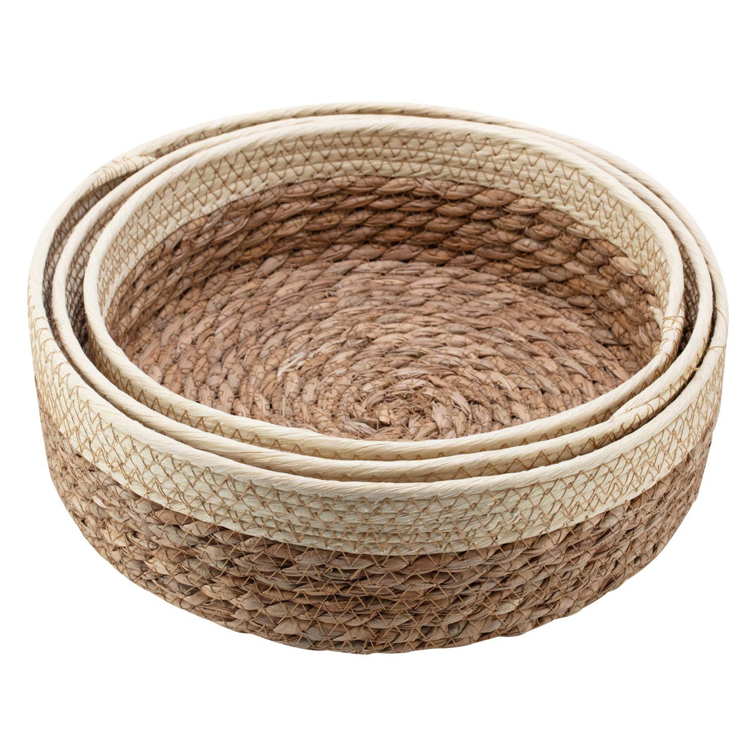 Dakota Fields Round Rattan Baskets Set For Organizing Wicker Storage ...