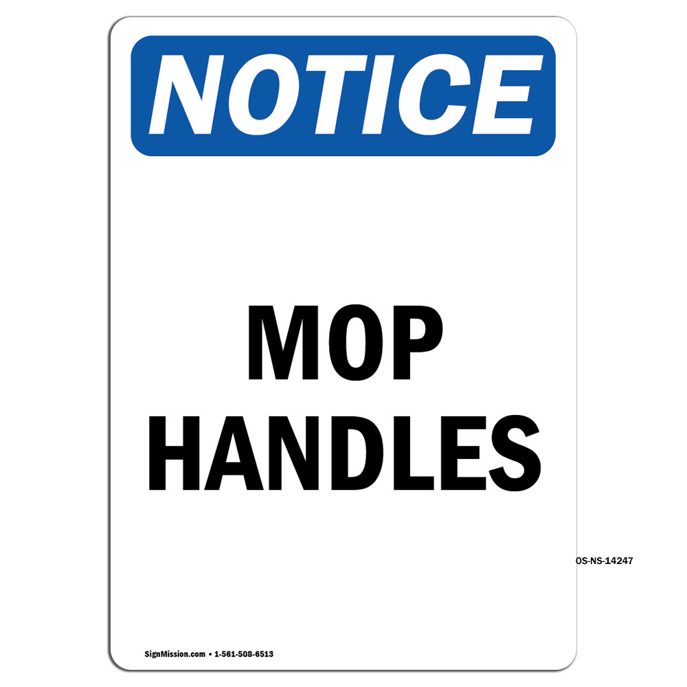 SignMission Mop Handles Sign | Wayfair